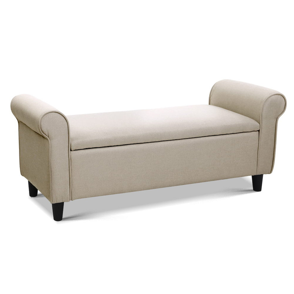 Large Storage Ottoman 125cm | Linen Blanket Box Bench Australia ...